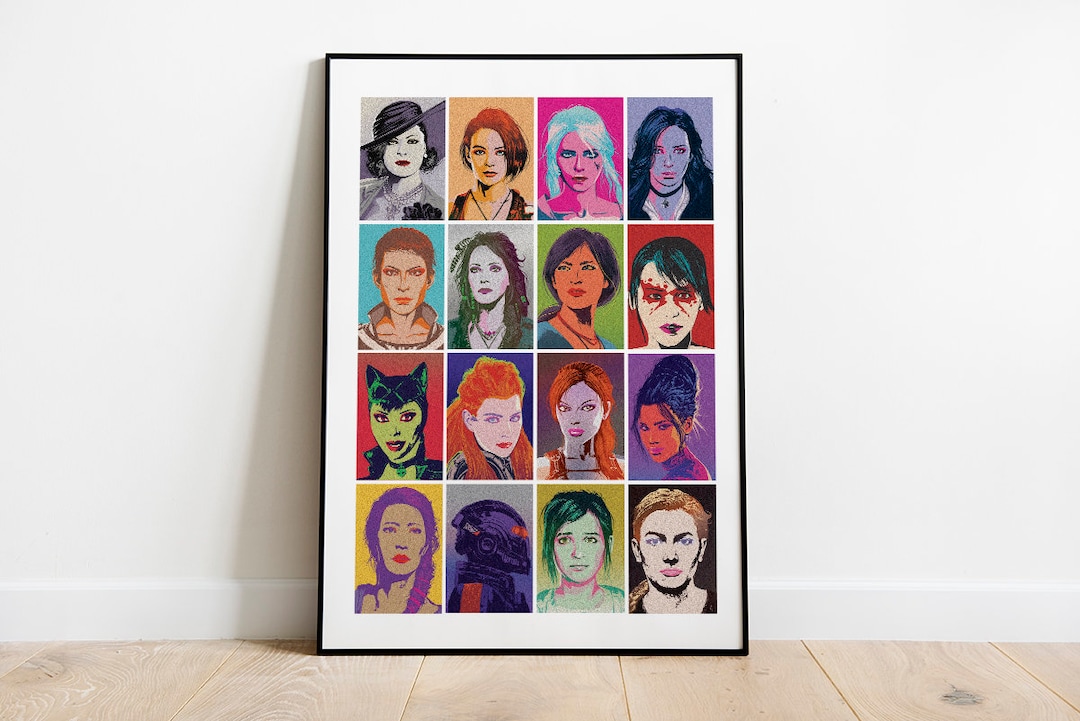 Female Video Game Heroes Pop Art Inspired Poster - Etsy