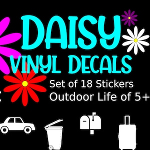 Daisy Vinyl Decals, Daisies Stickers, Camper Stickers, Car Stickers - Etsy