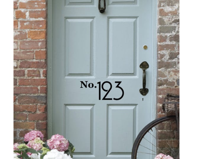 Front Door Number Vinyl Decal, Custom House Number Vinyl Decal, Door ...