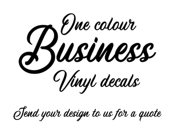 Custom Business Logo Vinyl Decal Single Colour Vinyl Decal - Etsy