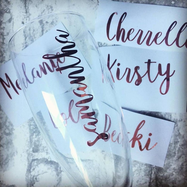 Bridesmaid Vinyl Decal Wedding Favor Custom Name Sticker - Etsy