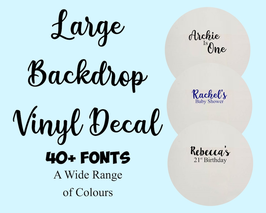 Glossy Large Personalised Backdrop Vinyl Decal - Etsy UK