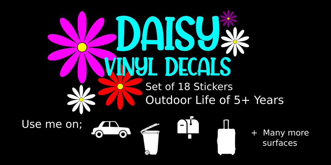Daisy Vinyl Decals, Daisies Stickers, Camper Stickers, Car Stickers - Etsy