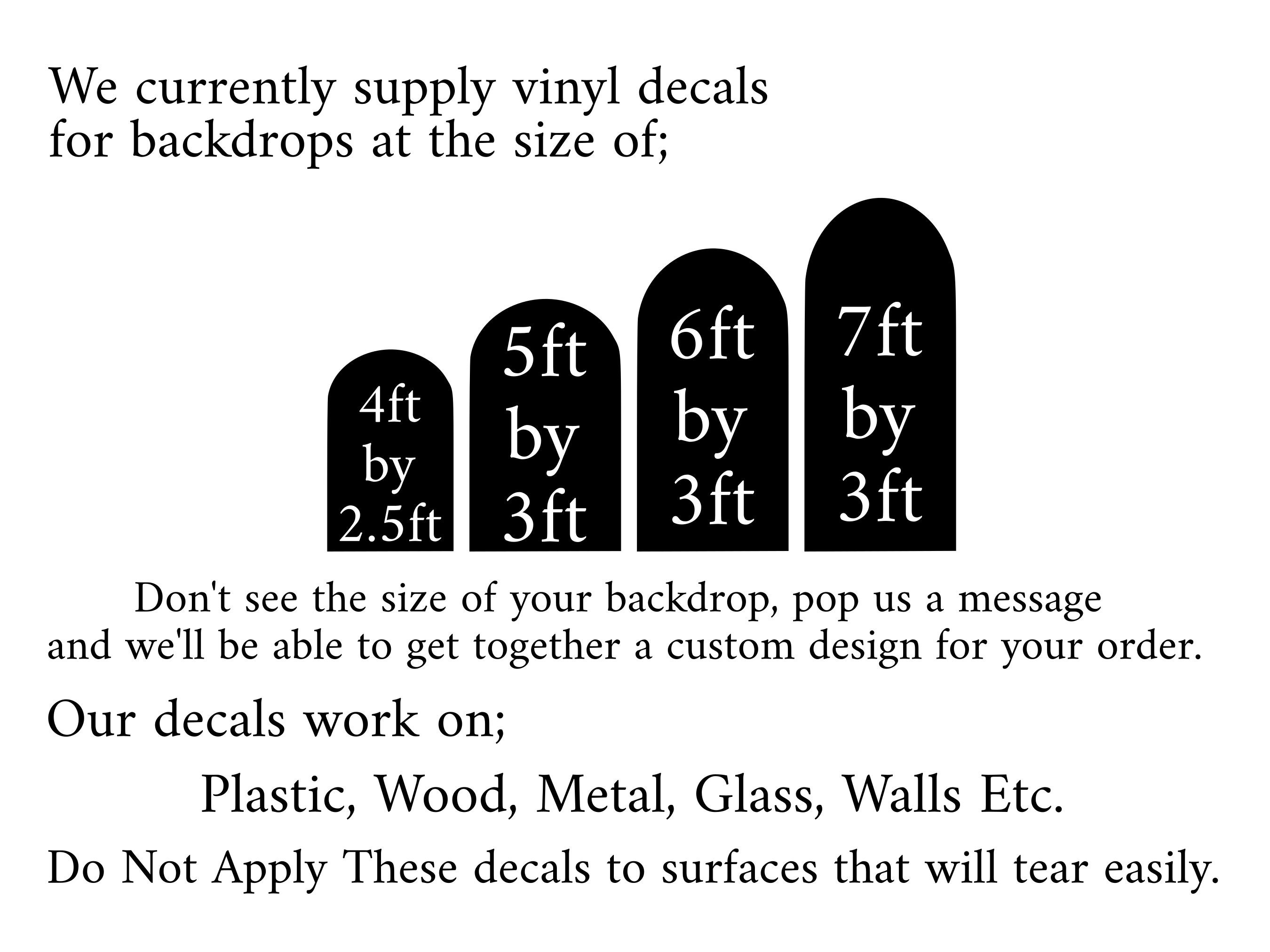 Glossy Large Personalised Backdrop Vinyl Decal Personalised - Etsy UK