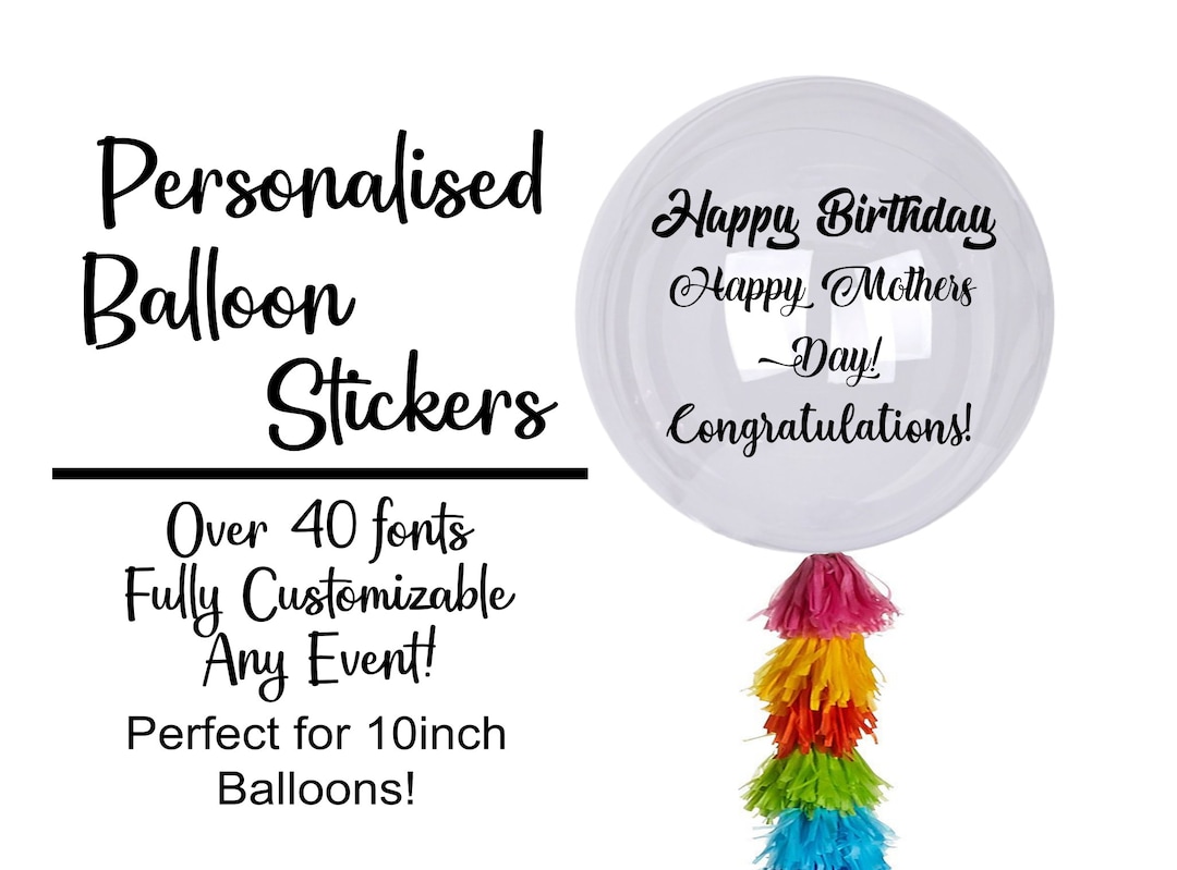 Small Bubble Balloon Stickers-for 10in Balloon's-personalised Sticker ...