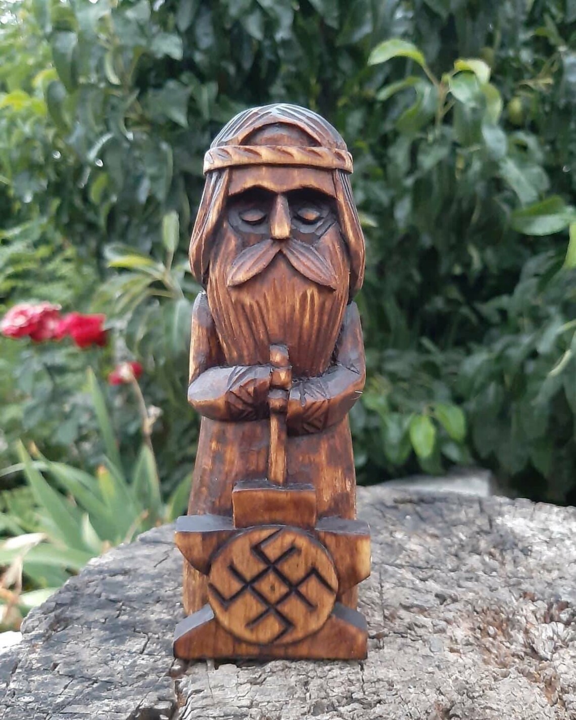 Svarog God wooden statue Slavic Father God Svarog Pagan God | Etsy