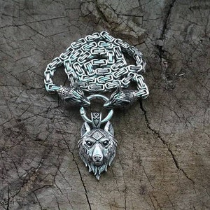 Gift for Him Wolf's Head Stainless Steel Chain Viking Thor - Etsy