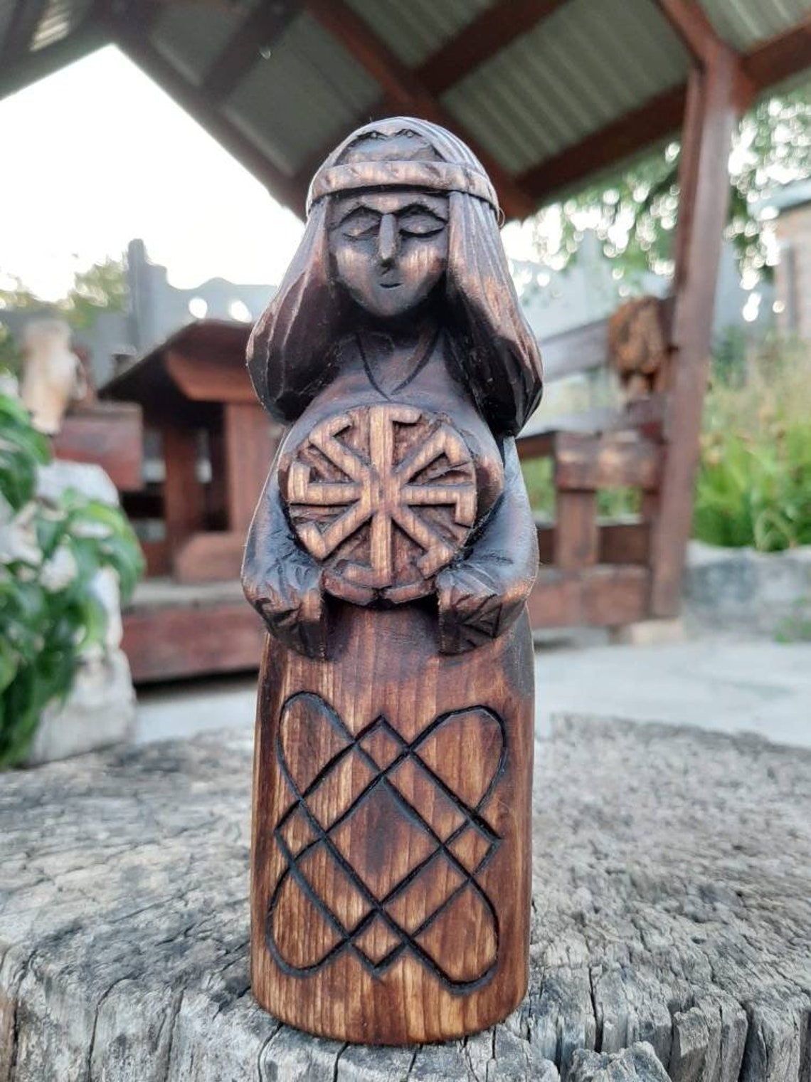 Svarog God wooden statue Slavic Father God Svarog Pagan God | Etsy