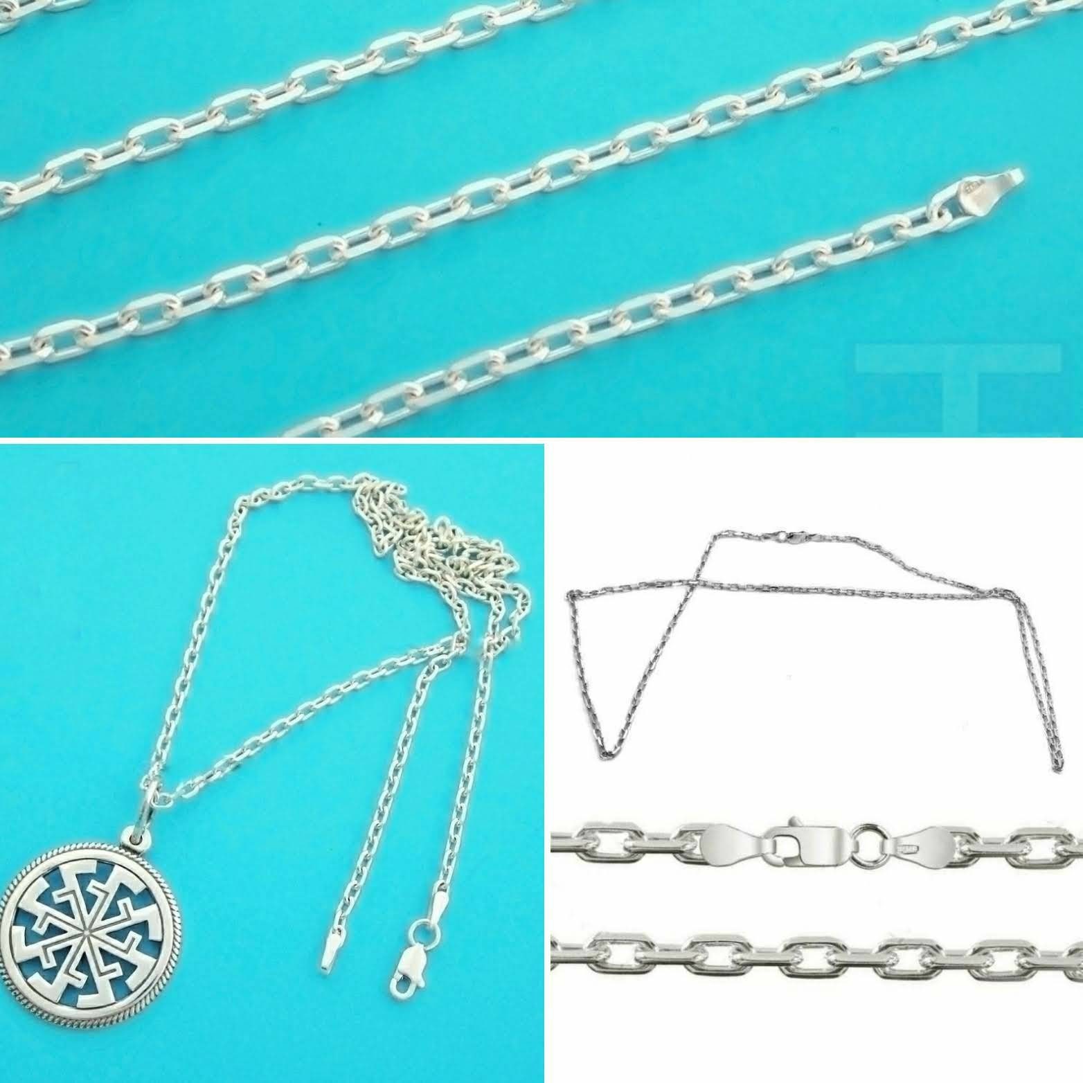 Cable Sterling Silver Chain Silver Chain for Men Silver Chain | Etsy