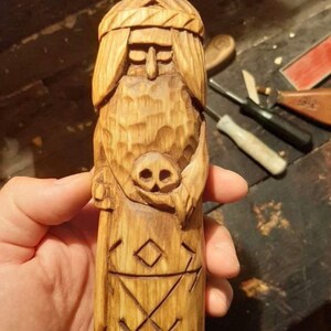 Svarog God Wooden Statue Slavic Father God Svarog Pagan God Wooden - Etsy