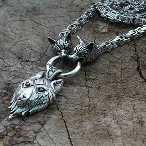 Gift for Him Wolf's Head Stainless Steel Chain Viking Thor - Etsy