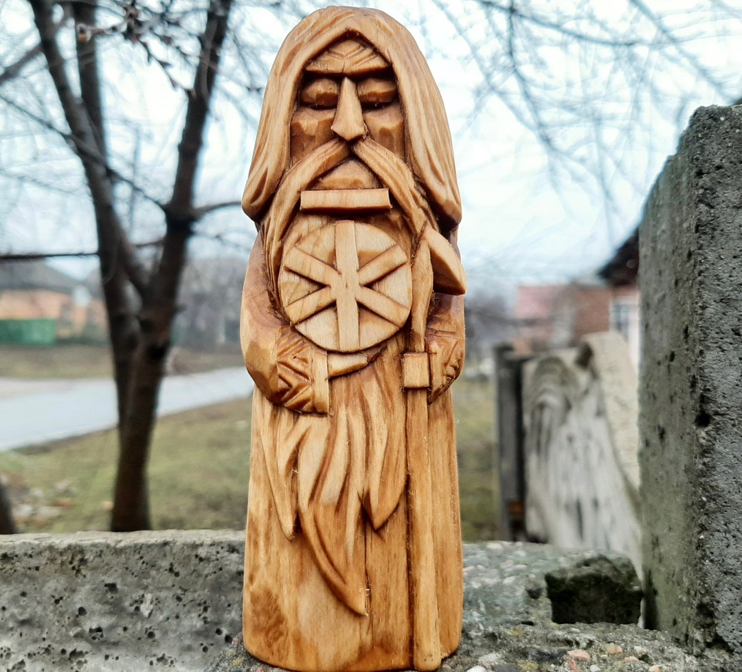 UKRAINIAN GODS VYSHEN Slavic God Wooden Statue Vyshen Hand Carved ...