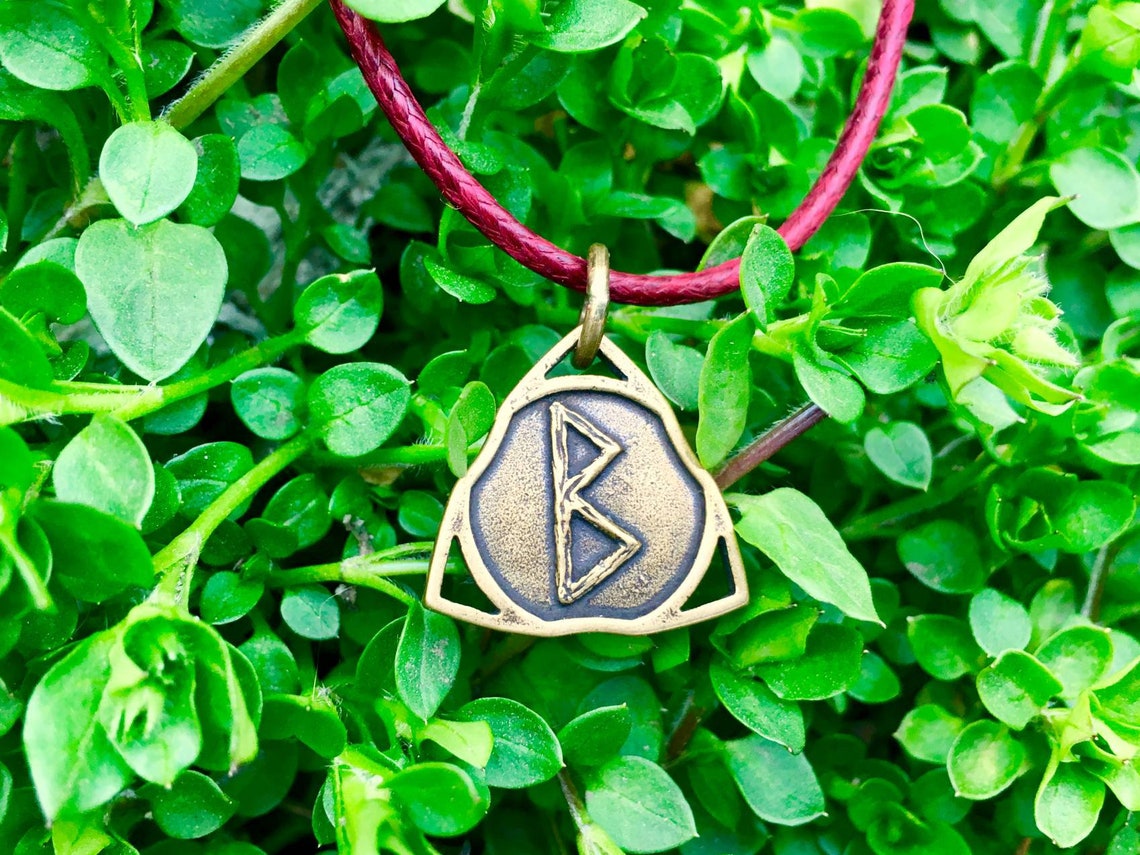 ISA Rune Pendant Bronze Isa Necklace Triquetra Pendant Viking - Etsy