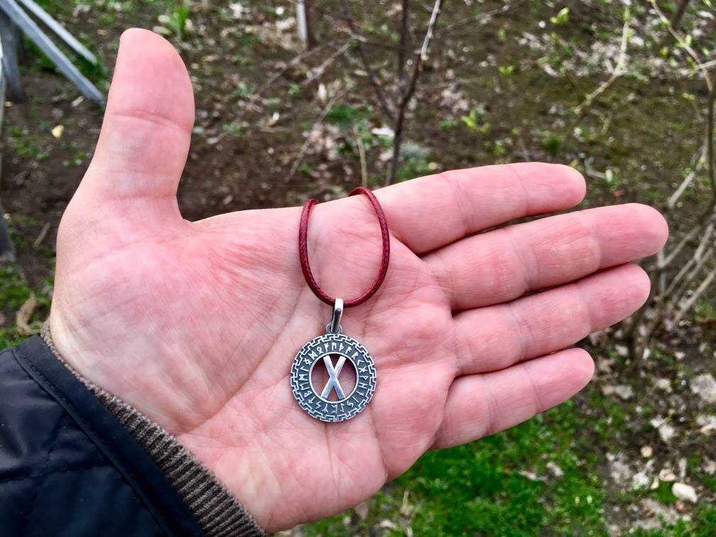 GEBO Rune Pendant Sterling Silver Gebo Rune Necklace Viking | Etsy