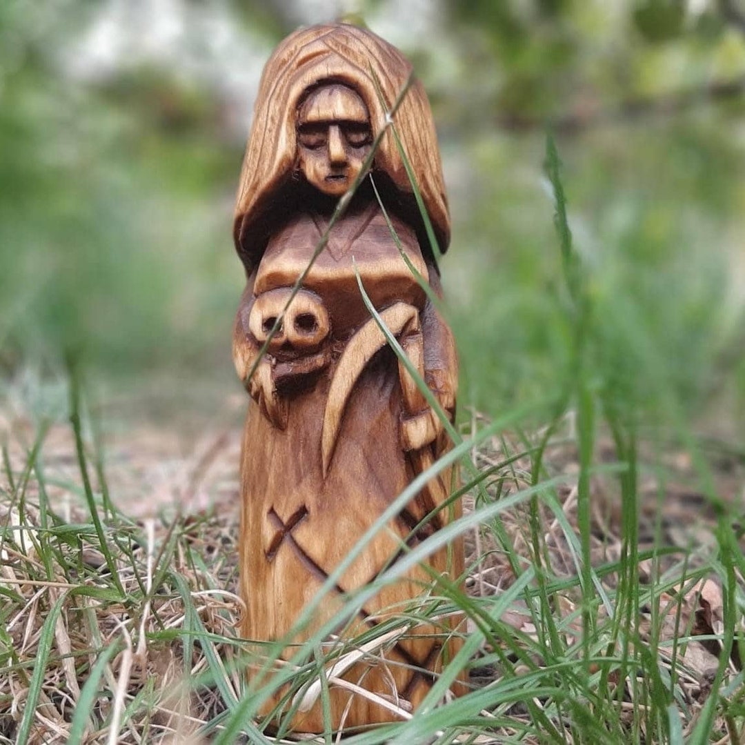 Slavic Goddess Morana Mara Goddess Wooden Statue Chernobog Pagan God ...