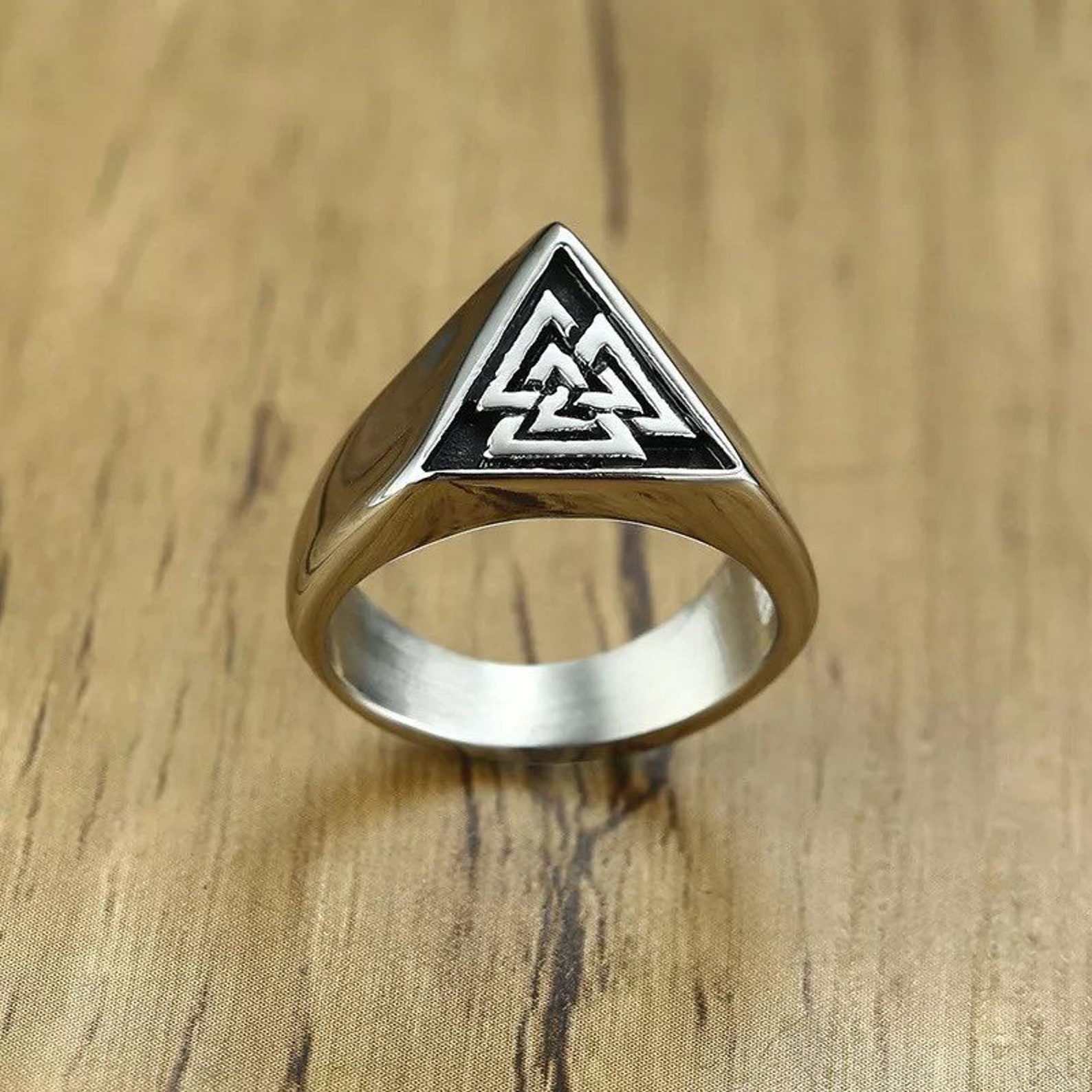 Valknut Mens Ring Stainless Steel Valknut Ring Sacral Steel - Etsy
