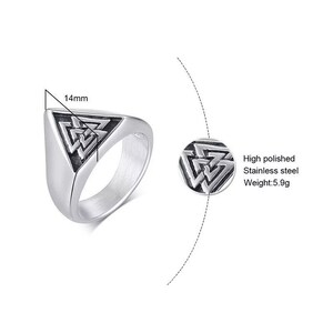 Valknut Mens Ring Stainless Steel Valknut Ring Sacral Steel - Etsy