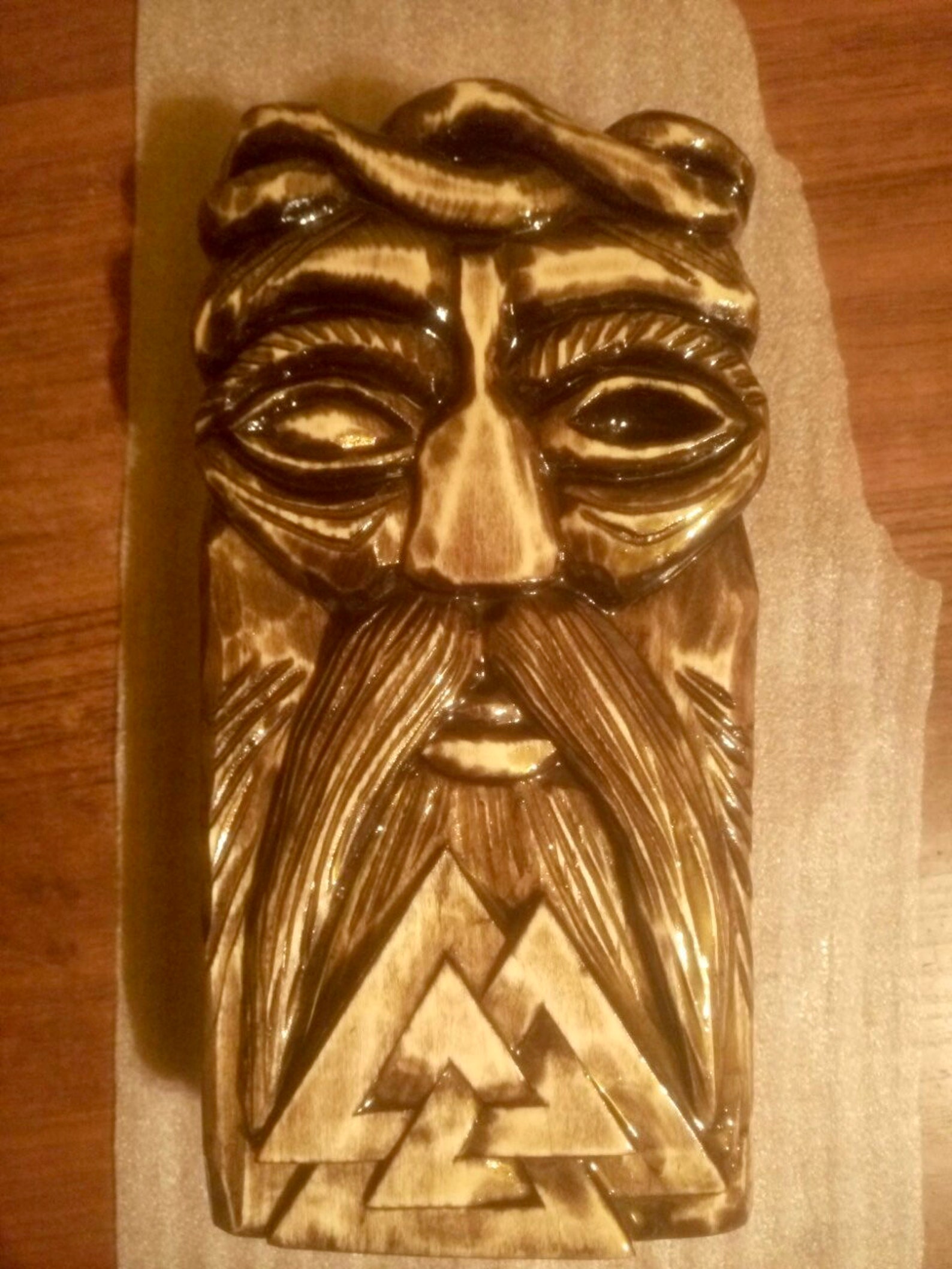 ODIN Wooden Statue Hand Carved Odin God Figurine Grand Father - Etsy