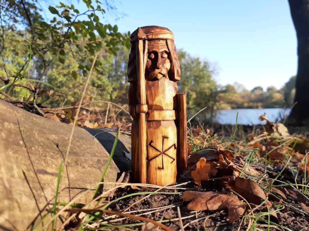 Perun God War Wooden Statue Slavic God of War Figurine Pagan God Perun ...