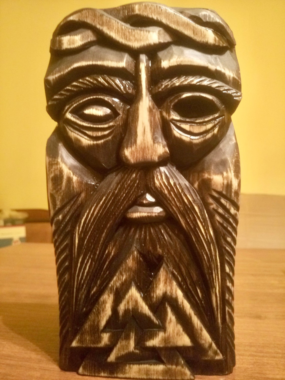 ODIN Wooden Statue Hand Carved Odin God Figurine Grand Father - Etsy