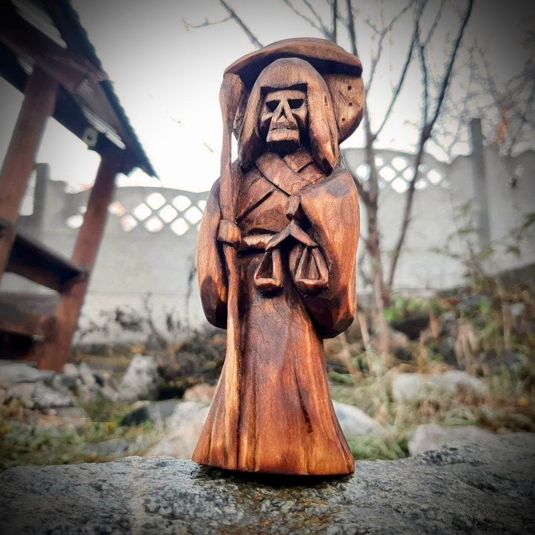 Santa Muerte Goddess Statue Holy Death Figurine Handcarved Santa Muerte ...