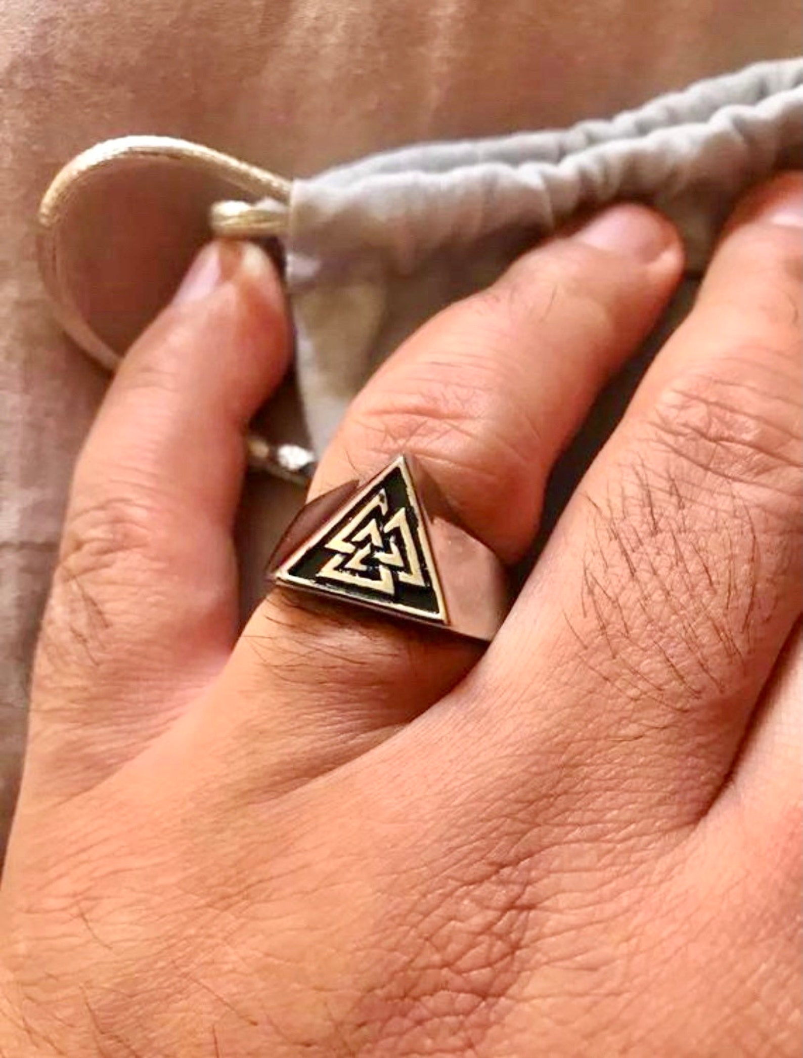 Valknut Mens Ring Stainless Steel Valknut Ring Sacral Steel | Etsy