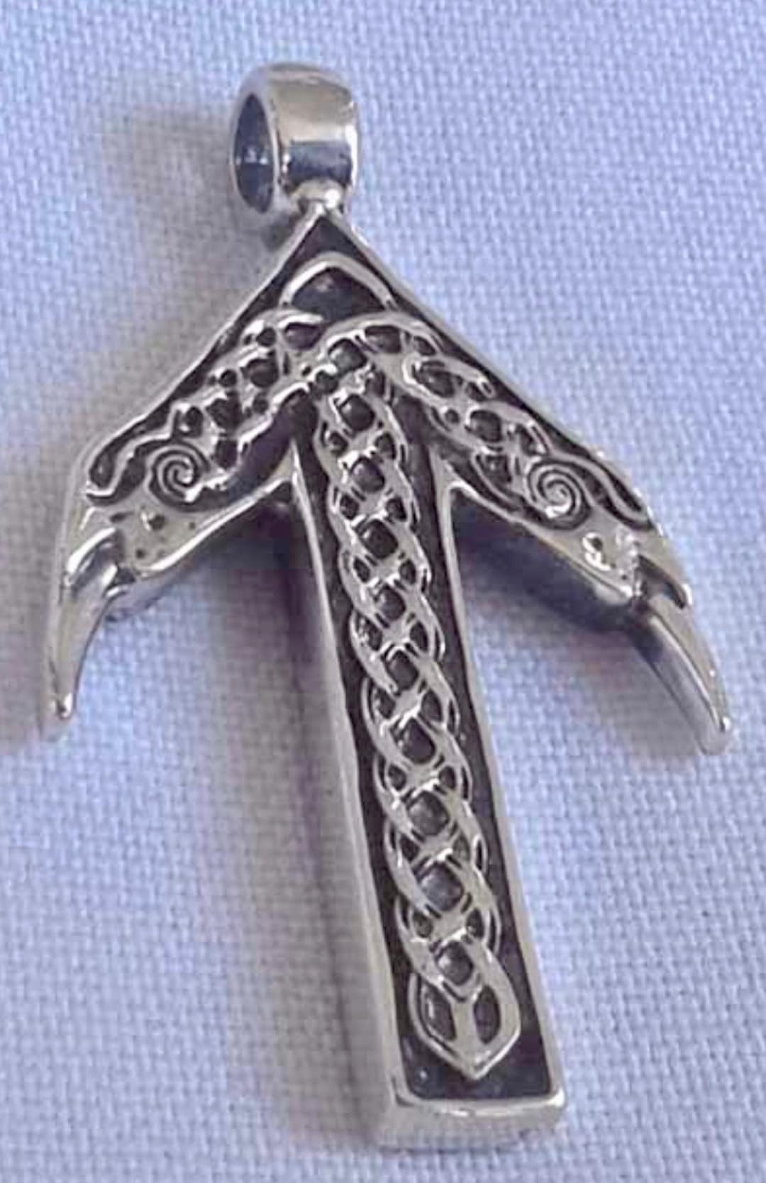 Teiwaz Rune Crown Ears Pendant Sterling Silver Teivas Silver - Etsy