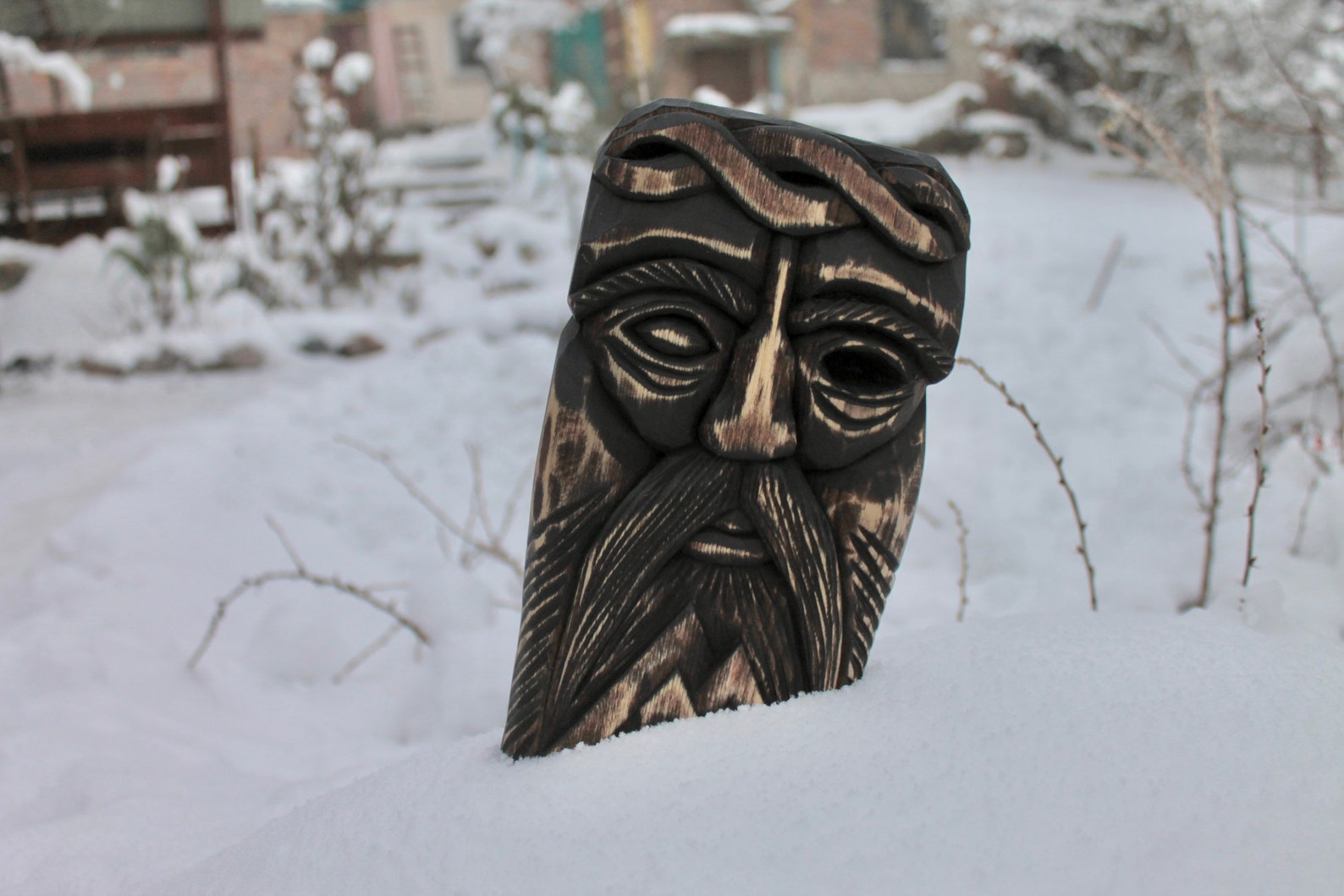 ODIN Wooden Statue Hand Carved Odin God Figurine Grand Father - Etsy