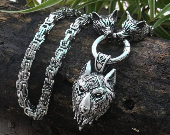 Gift for Him Wolf's Head Stainless Steel Chain Viking Thor - Etsy