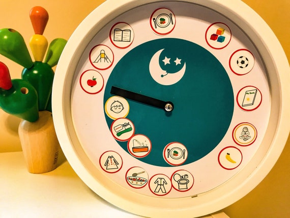 Activity Clock With Repositionable Stickers | Etsy