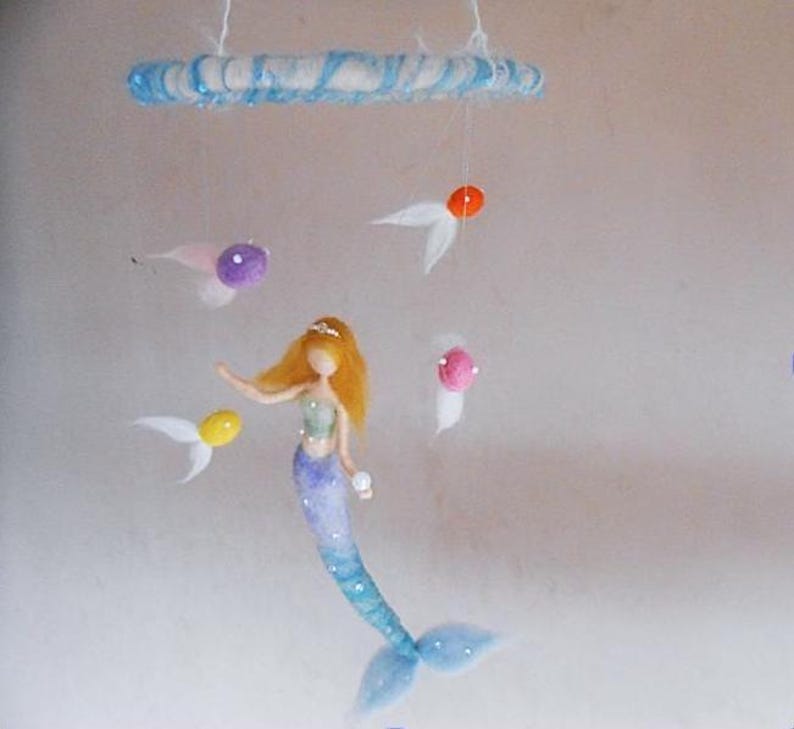 Needle Felted Mermaid Mobile: Waldorf Nursery Decor - Etsy
