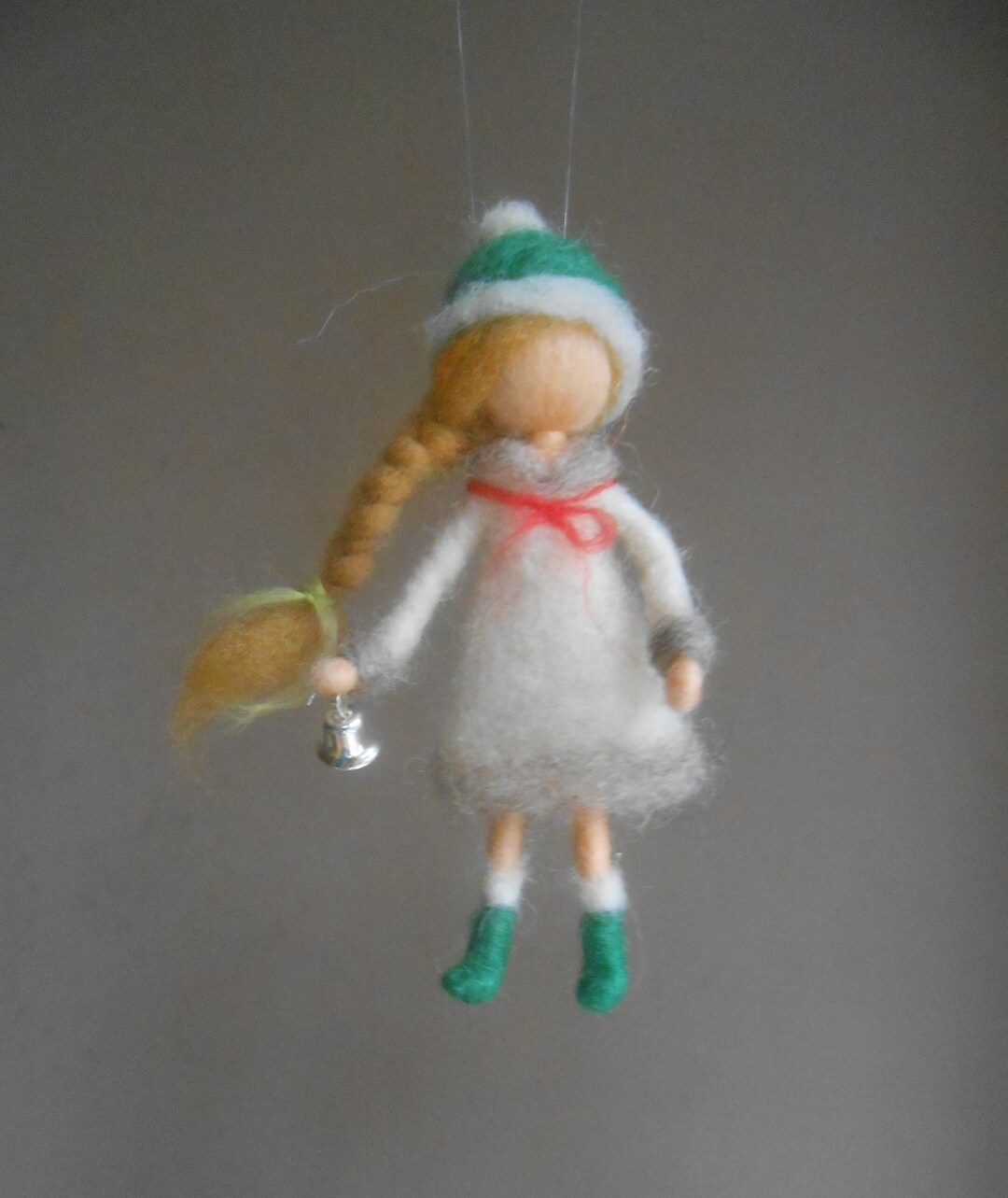 Felted Doll, Miniature Winter Decoration, Needle Felted Handmade Doll ...