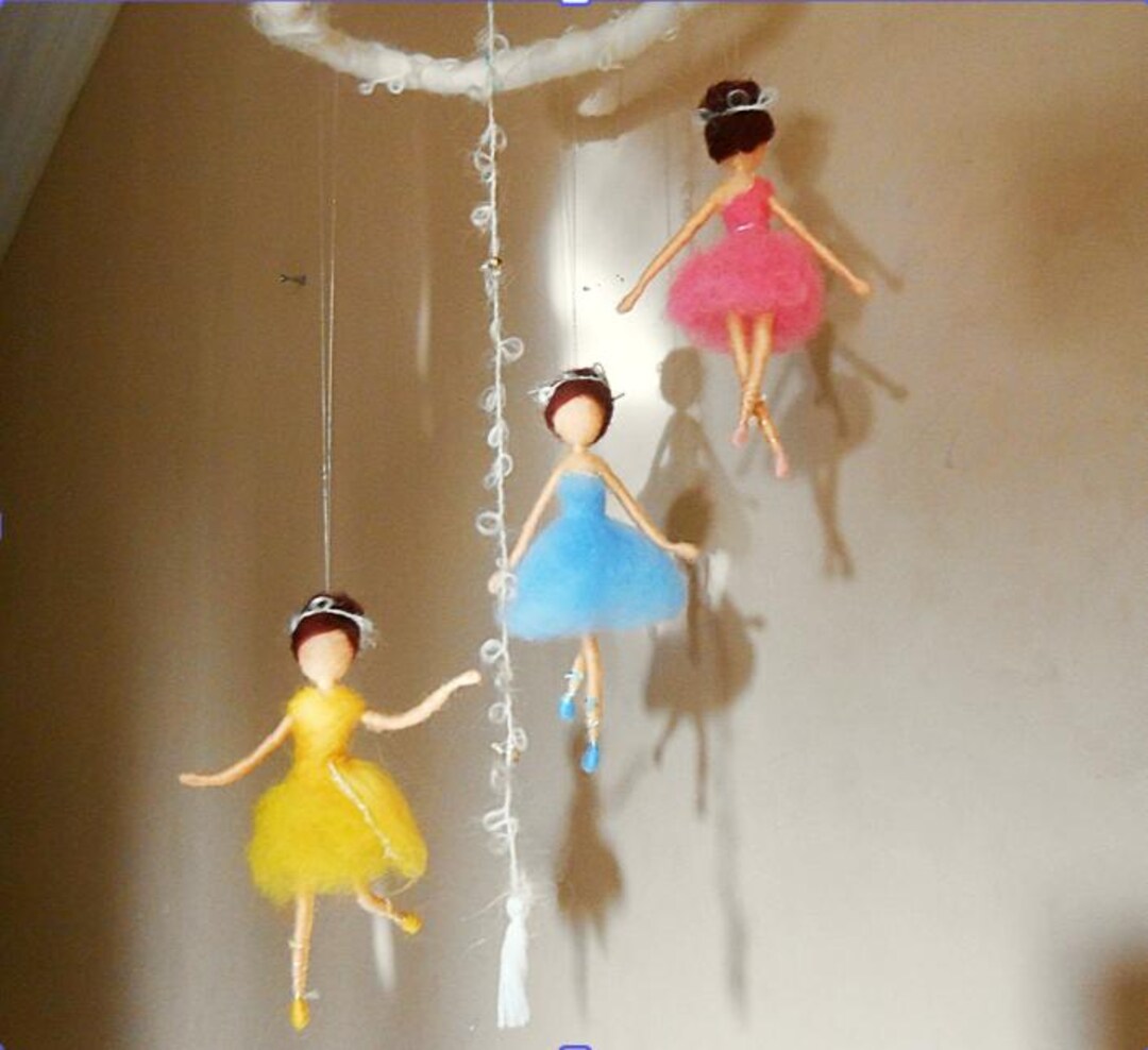 Needle Felted Ballerina Mobile: Waldorf Inspired Nursery Decor - Etsy
