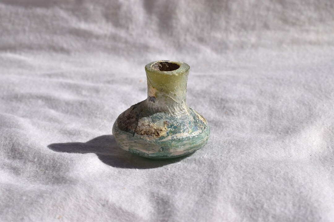 Authentic Roman Glass Bottle Ancient Glassware, Vivid Color Rare Find ...