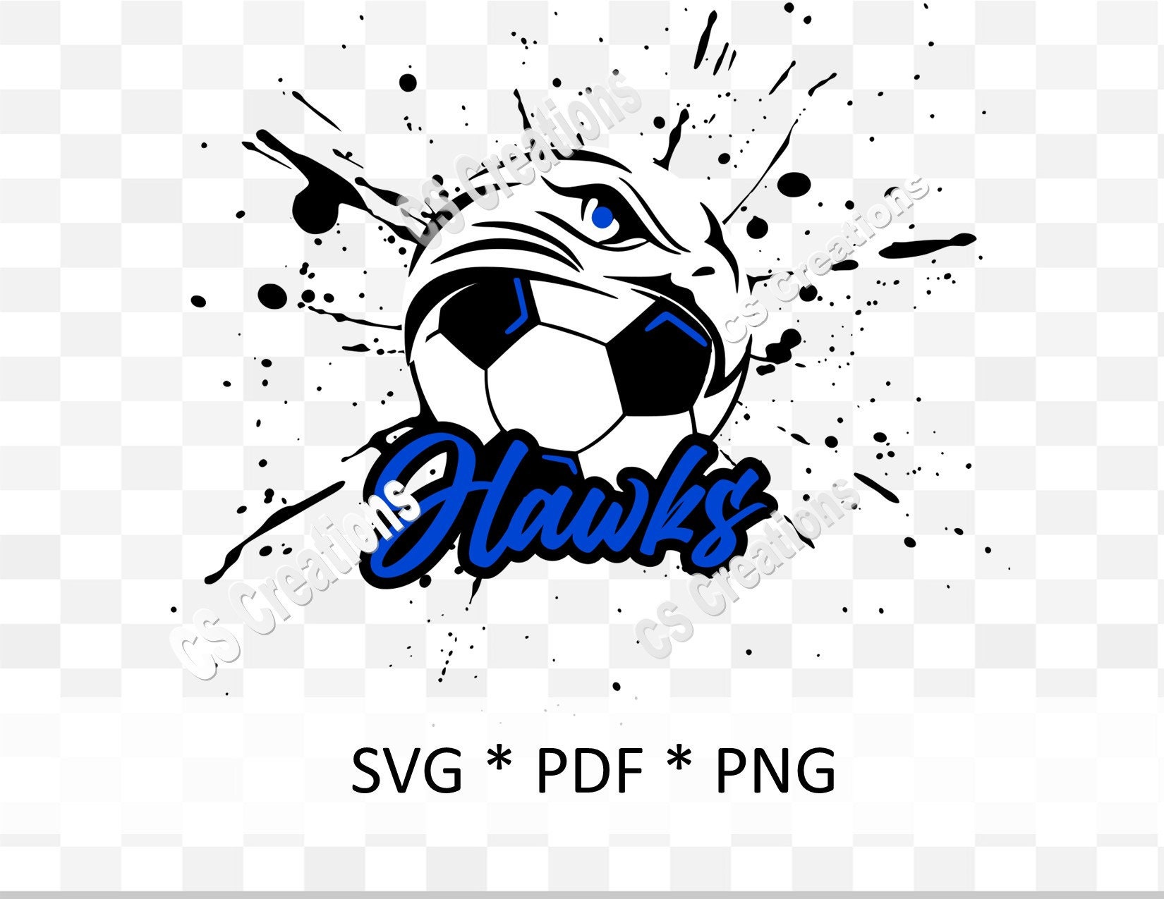 Hawks Soccer SVG/PNG/PDF School Spirit Hawks Soccer | Etsy