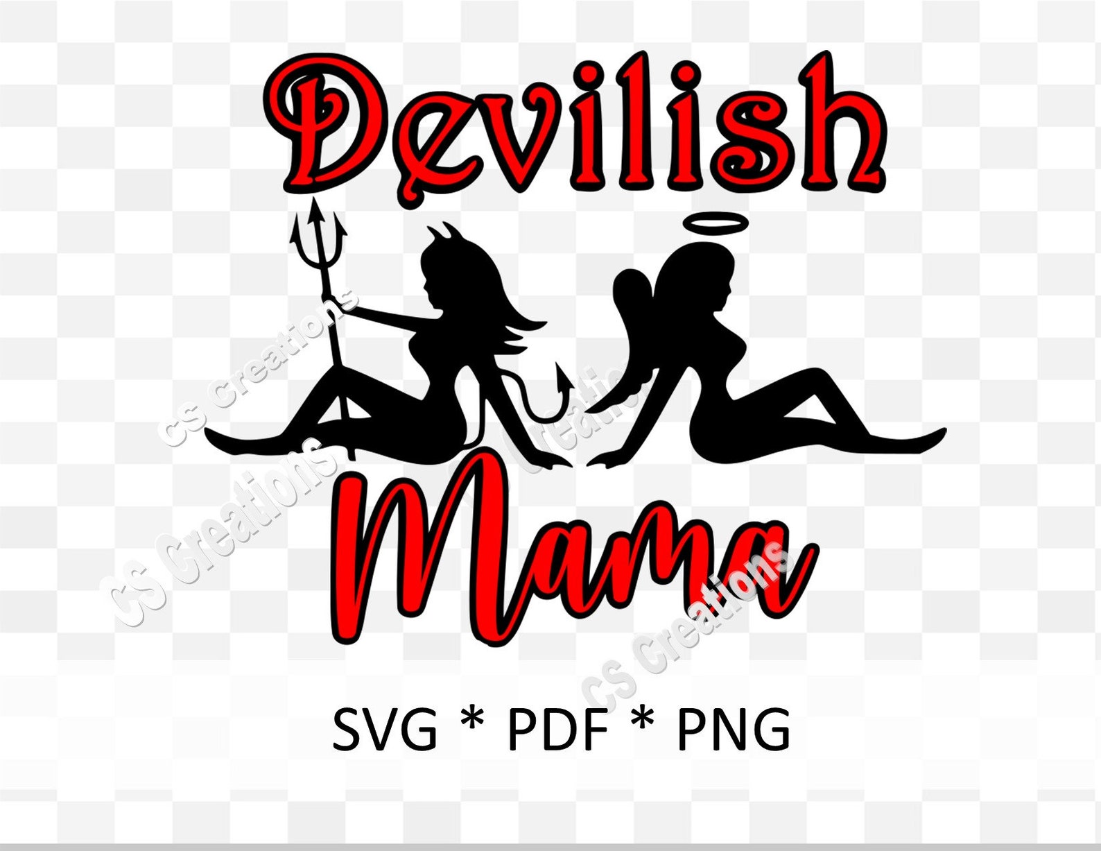 Devilish Mama SVGPNGJPG Witches Halloween Devil Sexy - Etsy