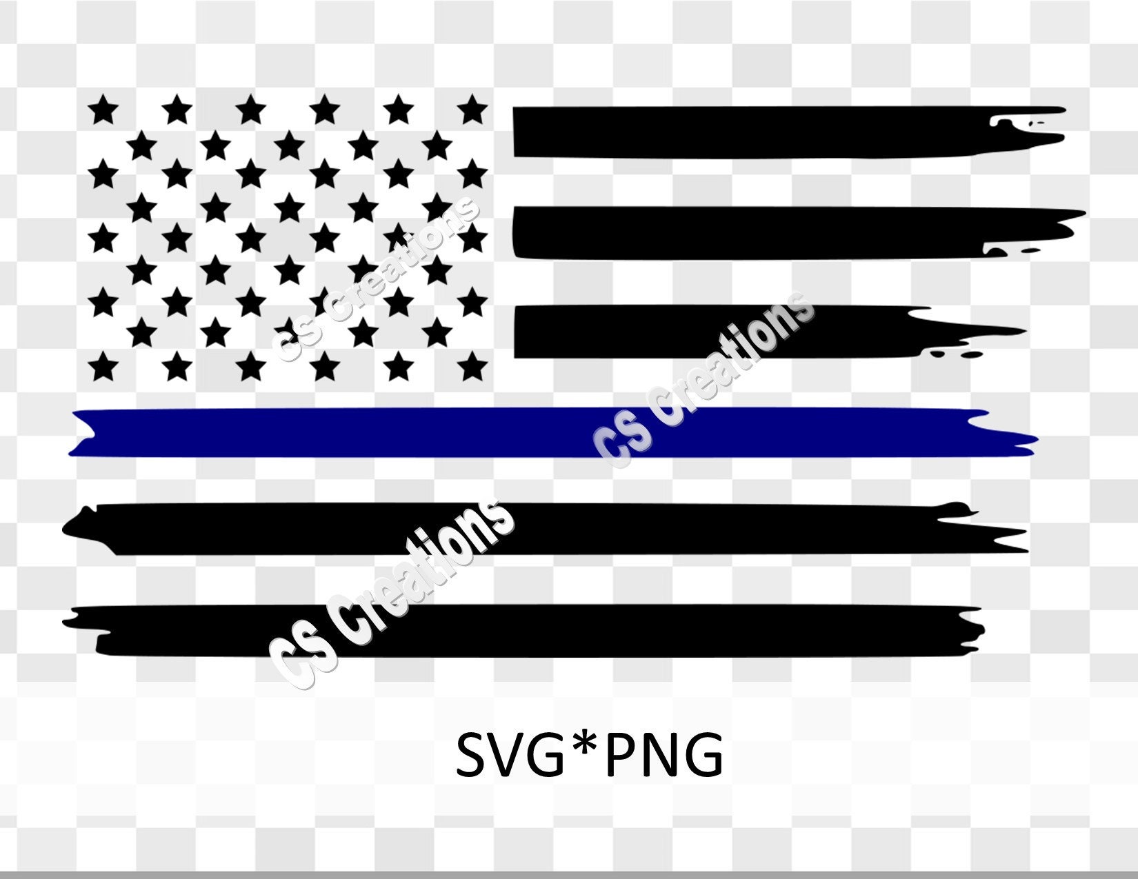 Blue Line Flag Police American Flag Back the Blue | Etsy