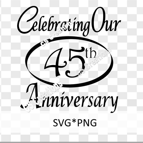 45th Anniversary Svg - Etsy