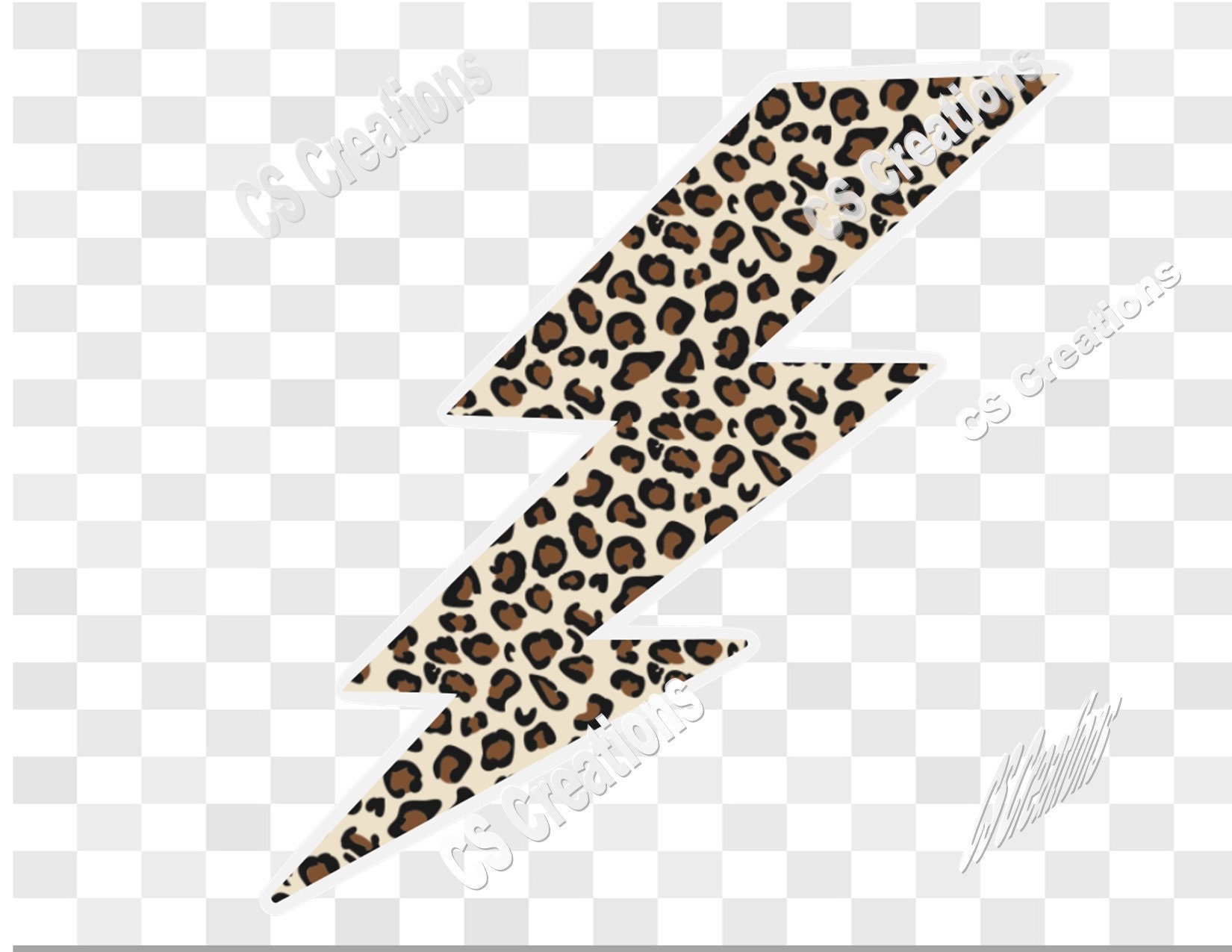 Leopard Lightning Bolt PNG | Etsy