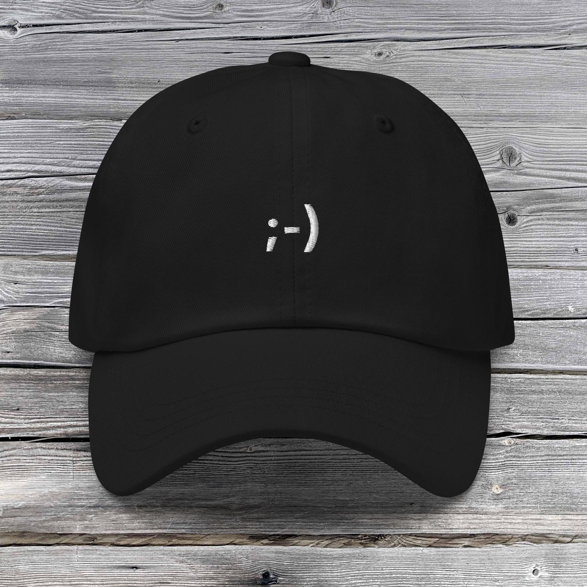 EMOTICON WINKY FACE Hat Embroidered Wink Face Baseball Cap - Etsy