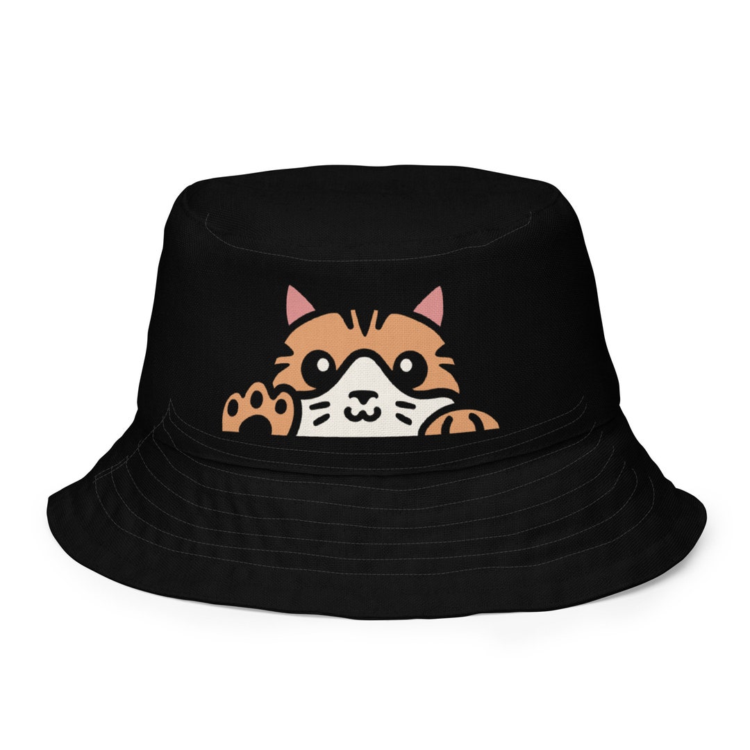 CAT Bucket Hat Reversible Bucket Hat Cat Hat Three Sizes X-small ...