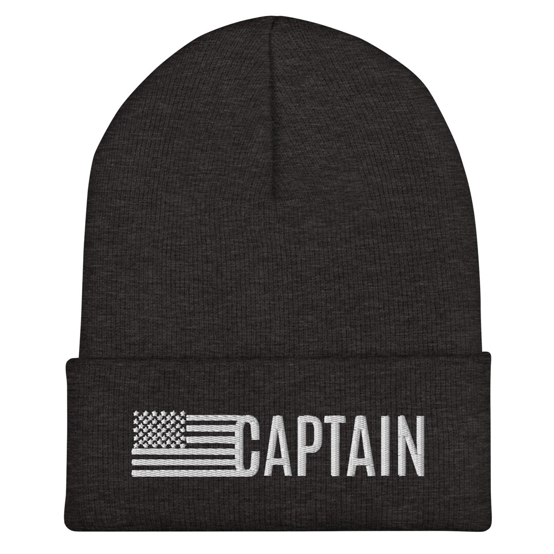 Suz CAPTAIN Embroidered USA Captain Beanie for Captains USA Beanie Flag ...