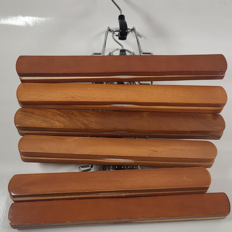 5 Vintage Wooden Clamp Hangers-for Pants & Skirts 9 - Etsy