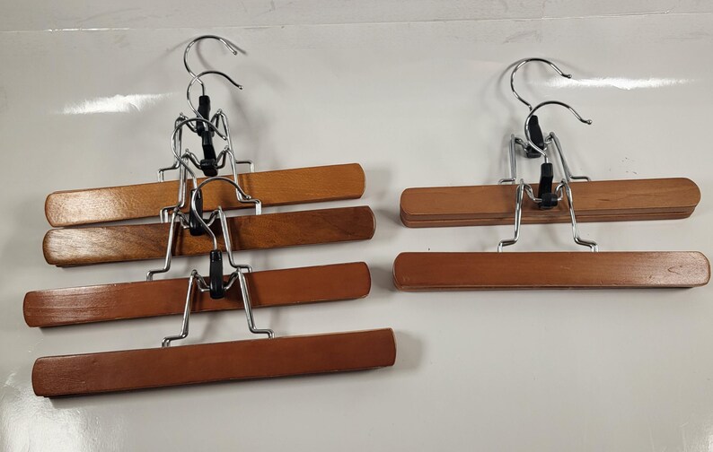 5 Vintage Wooden Clamp Hangers-for Pants & Skirts 9 - Etsy