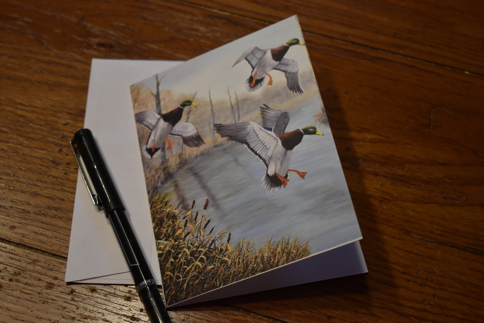 Mallards in Flight Blank Note Card - Etsy