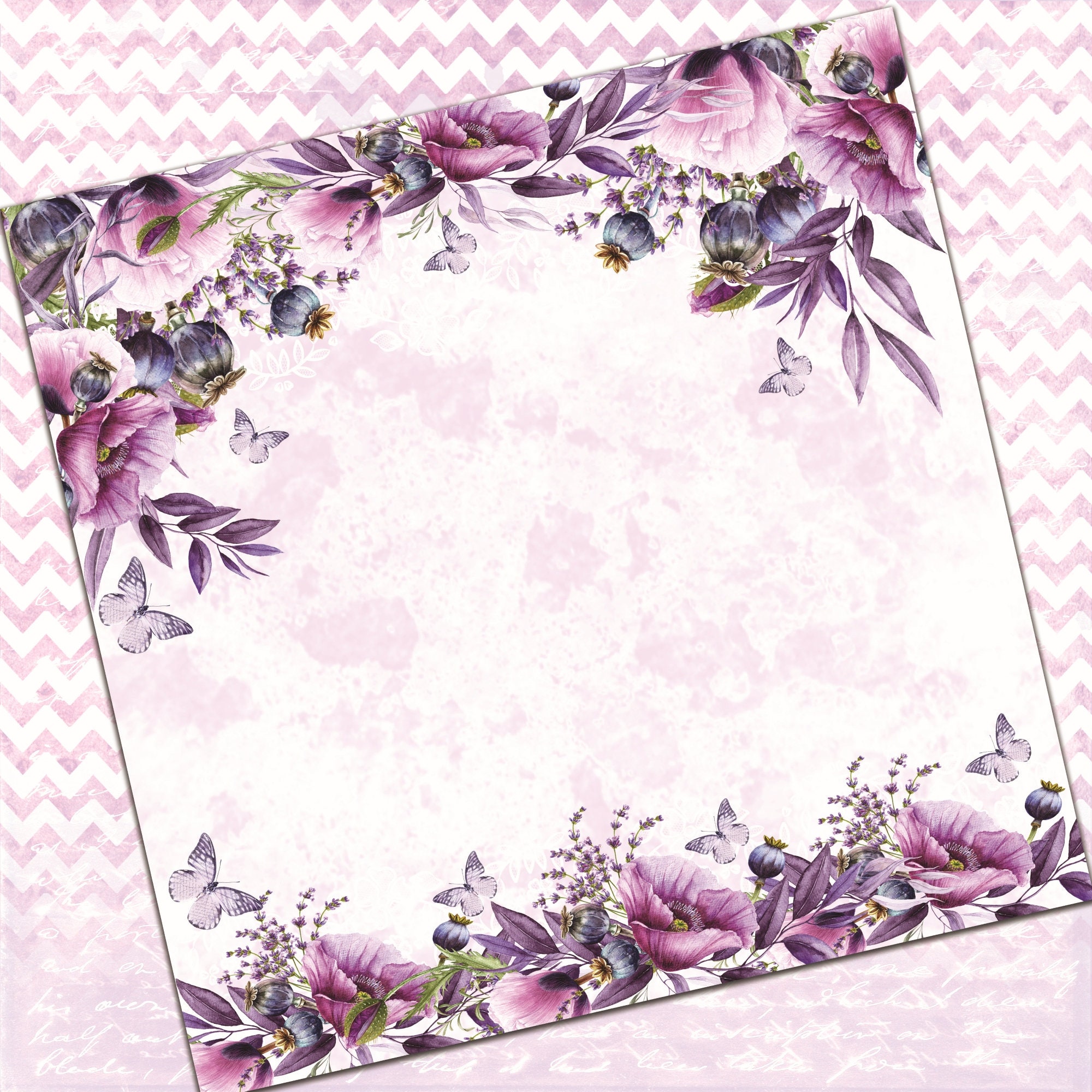 Violet Digital Paper Set Violet Dreams Purple Floral Digital Paper Pack ...