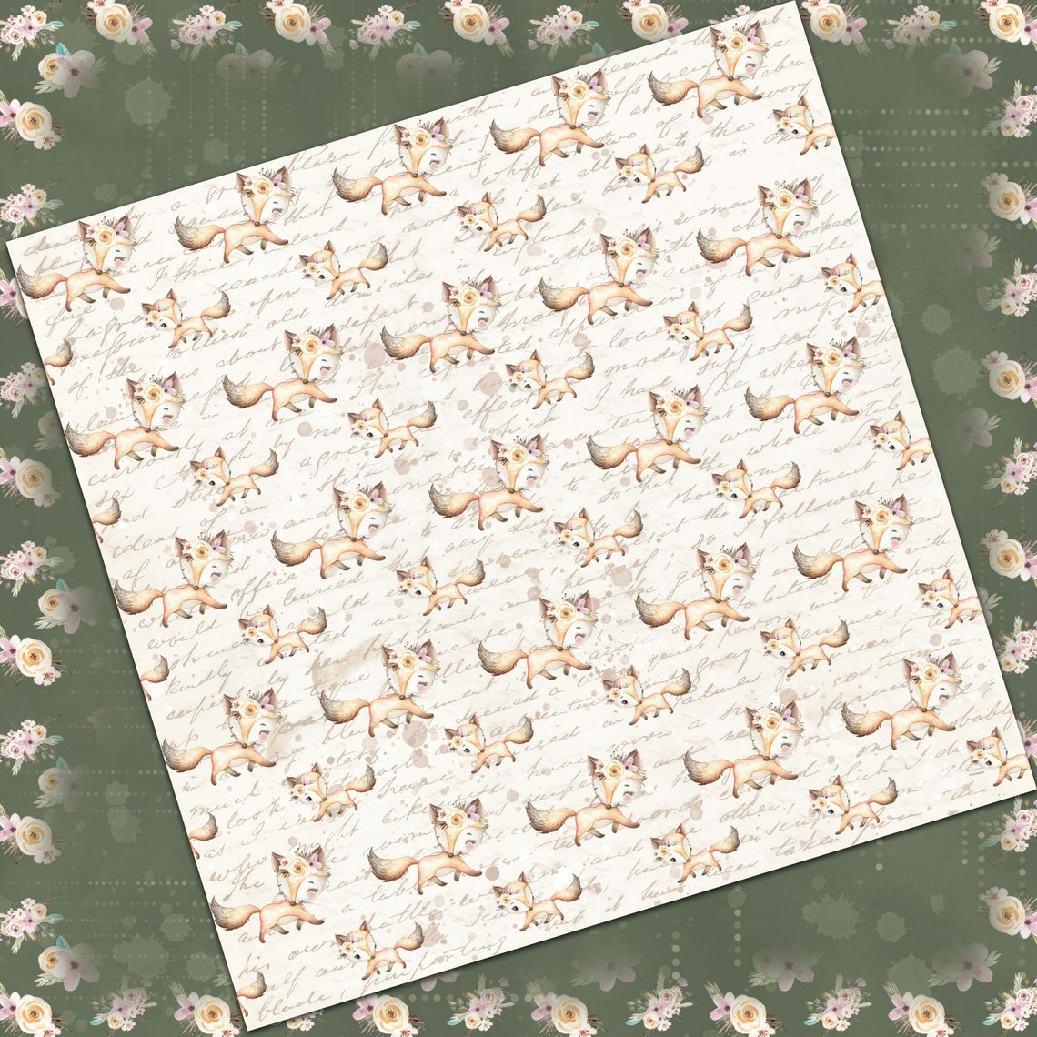 Forest Friends Digital Paper Set Printable Collection With - Etsy