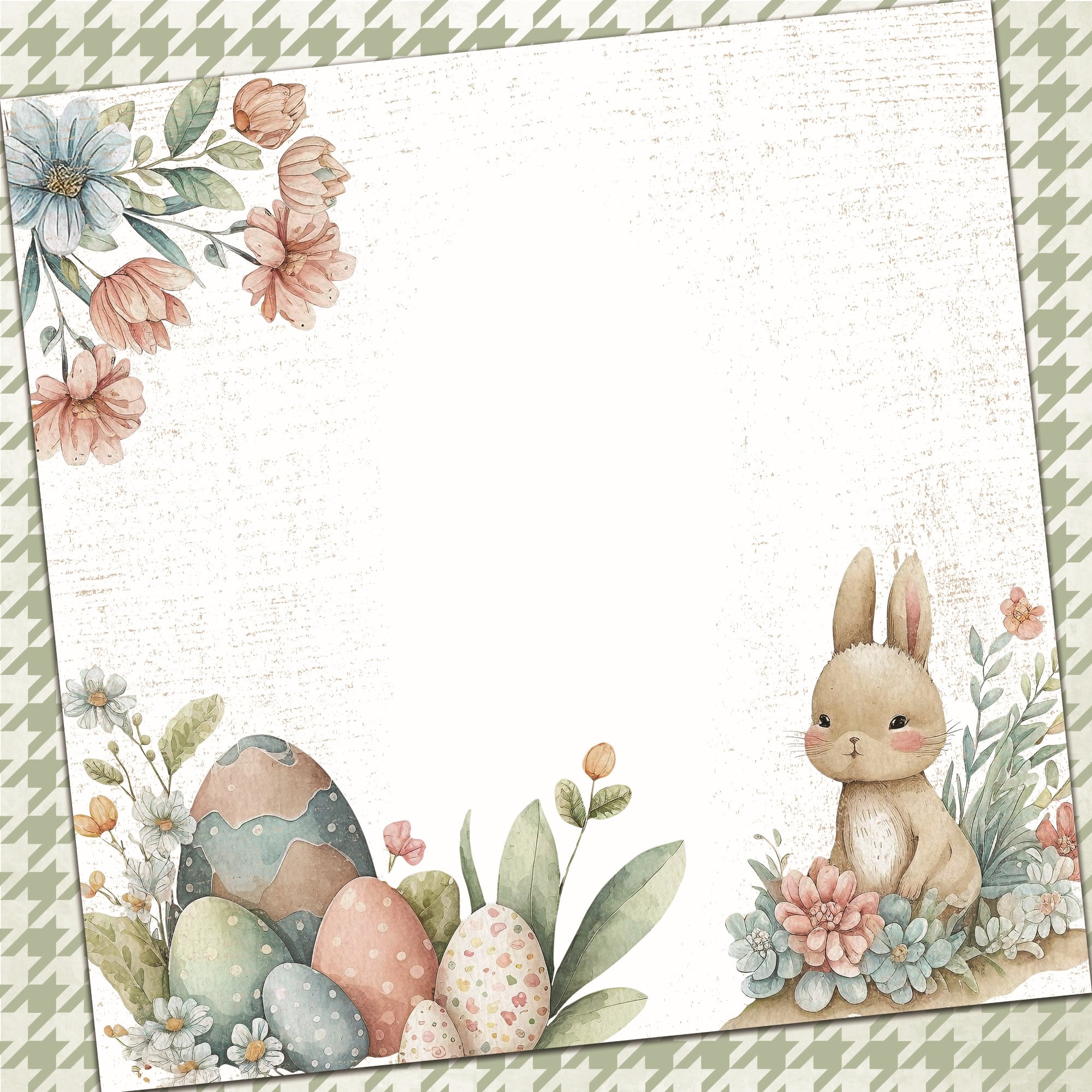 Easter Digital Paper Set Easter Bunnies With Eggs Digital Paper Pack ...