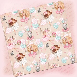 Tutu Ballet Digital Paper Set Baby Girl Scrapbook Digital Paper Pack ...
