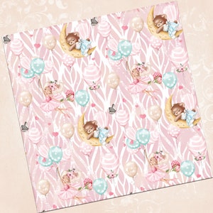 Tutu Ballet Digital Paper Set Baby Girl Scrapbook Digital Paper Pack ...